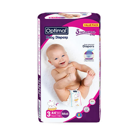 OPTIMAL Baby Diaper (3) (4-9Kg) - 44 Pcs | GLOW55